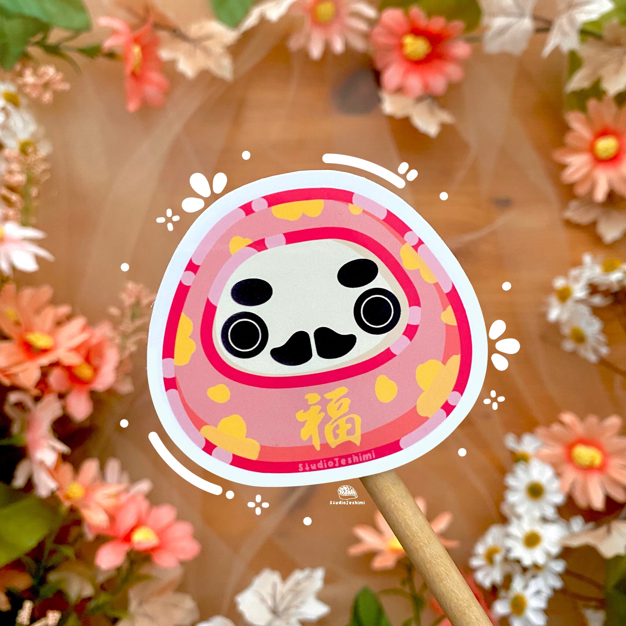 Daruma Doll Stickers Assorted Kawaii Daruma Stickers - Etsy