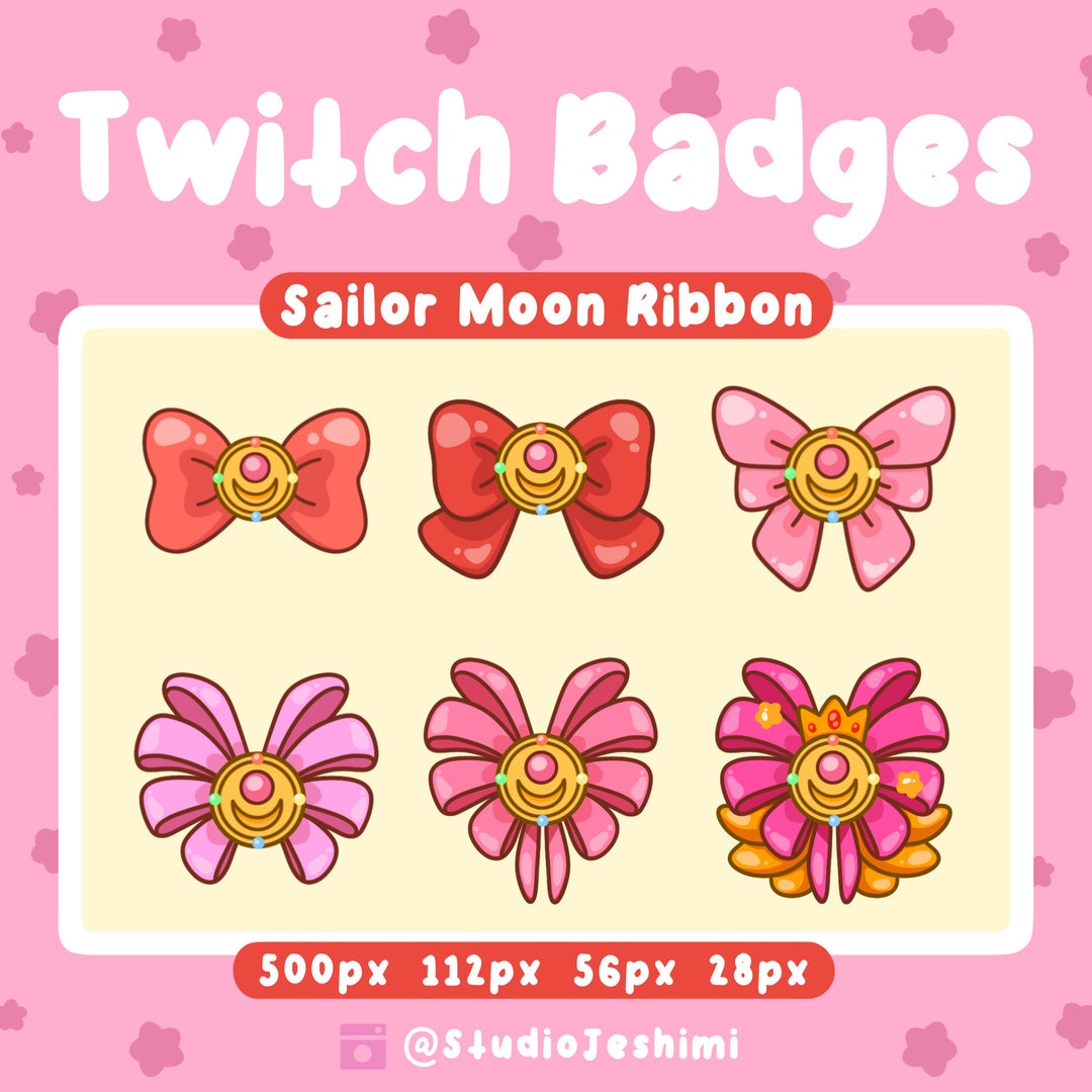 Kawaii Sailor Moon Ribbon Sub Badges for Twitch Twitch Badge Stream ...