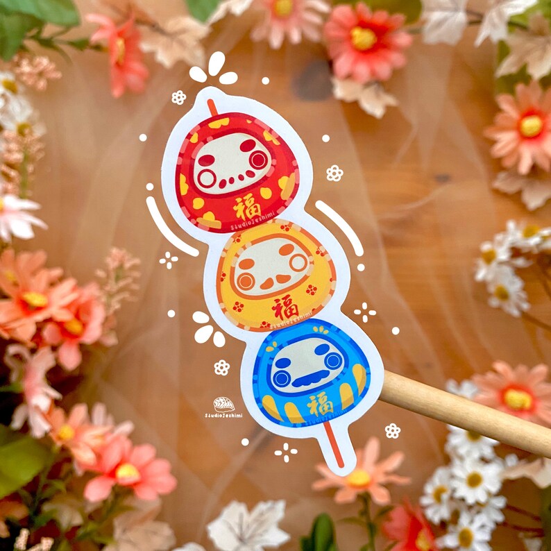 Cute Kawaii Daruma Doll Dango Stickers Dango Stickers - Etsy