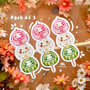Cute Kawaii Daruma Doll Dango Stickers Dango Stickers Assorted Dango ...