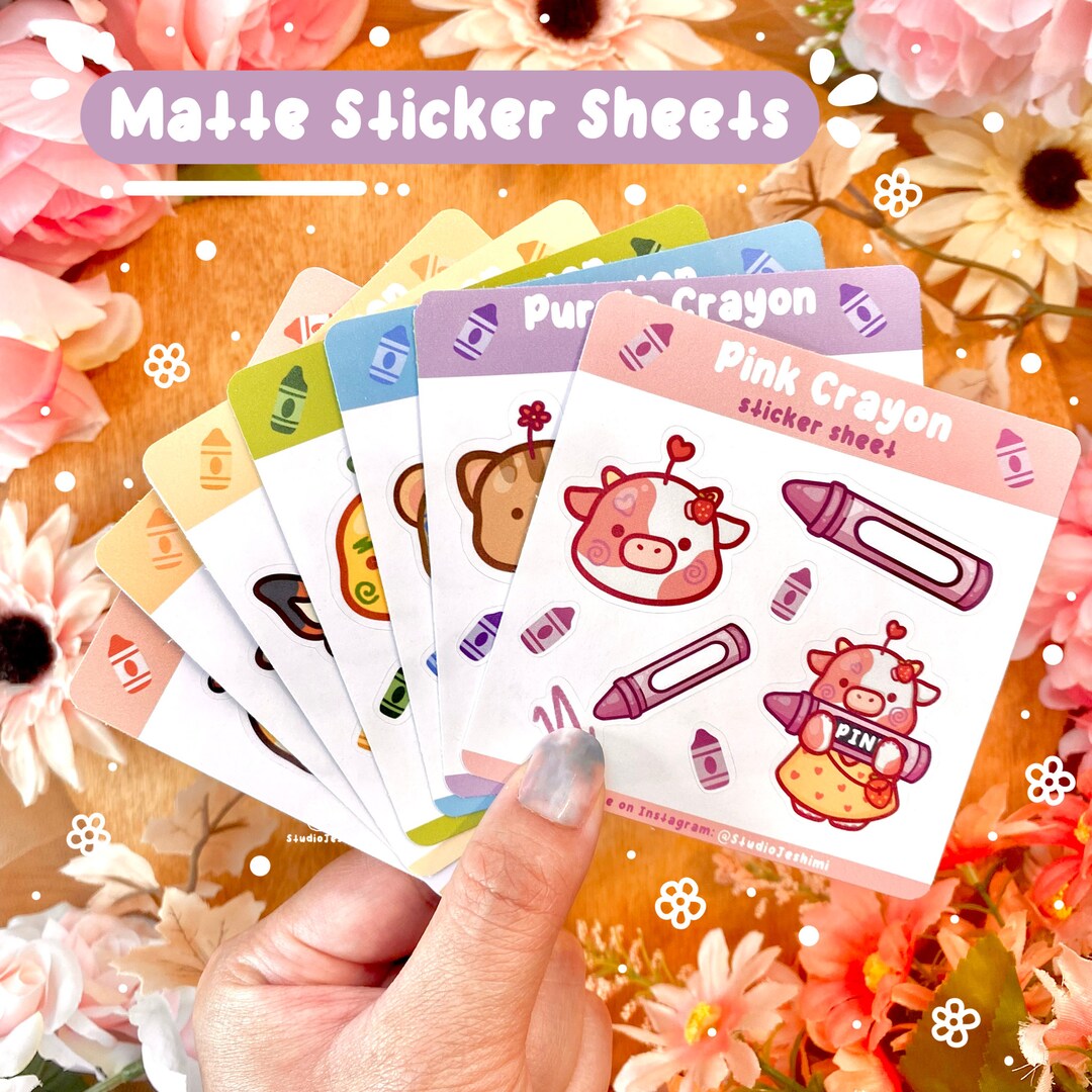 Crayon Buddies Sticker Sheets - Mini Matte Sticker Sheets - Planner ...