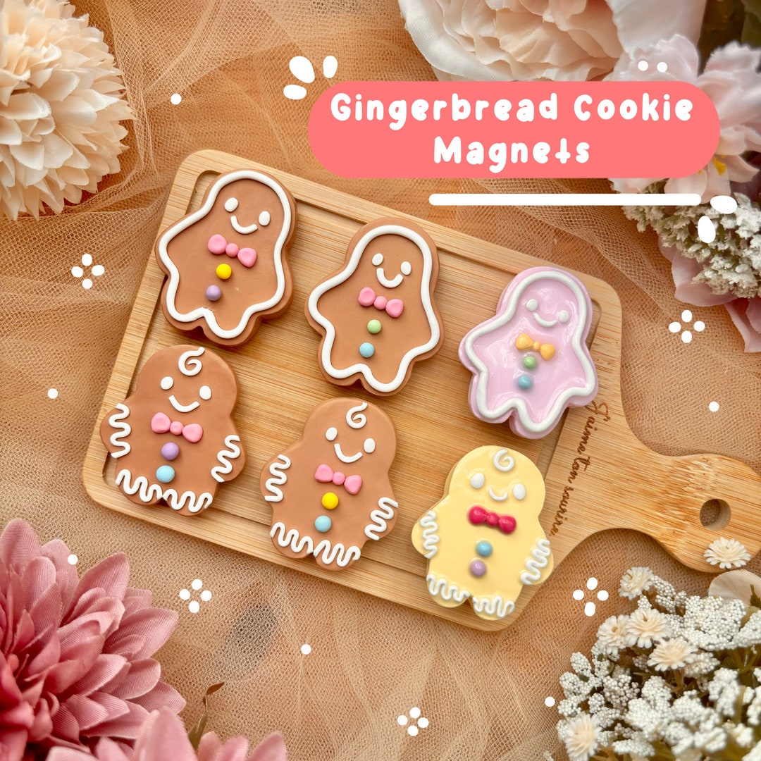 Gingerbread Man Magnets Gingerbread Cookie Magnet Handmade Polymer Clay ...