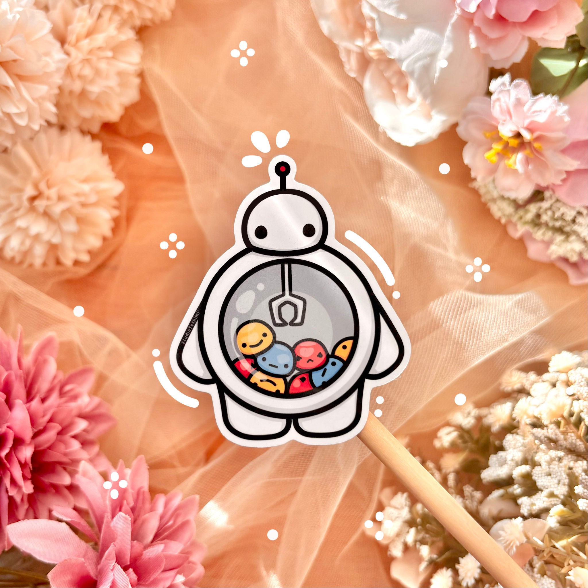 Cute Claw Machine Sticker White Robot Claw Machine Sticker - Etsy