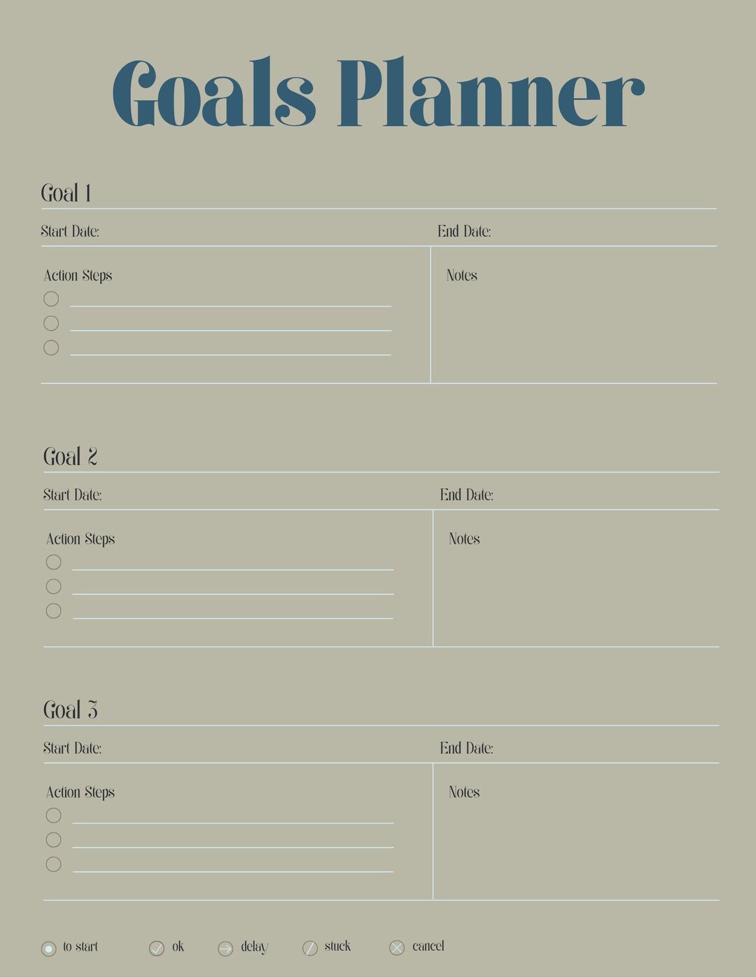 Minimalist Goal Planner - Etsy