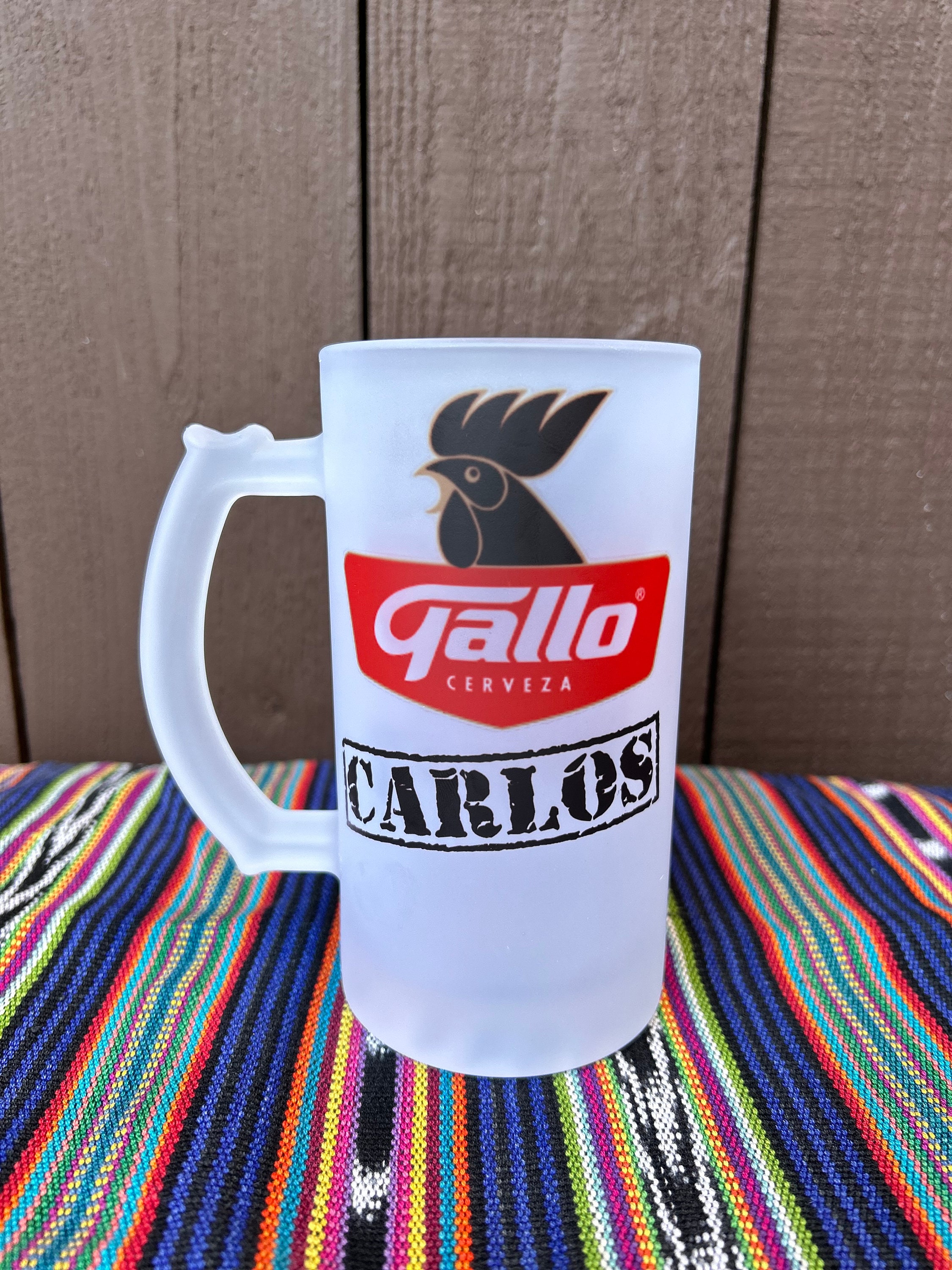 Frosted Beer Mug, Gallo Cerveza, Chapin. Guatemala, Guatemalteco ...
