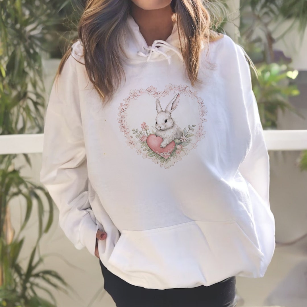 Trendy Hoodie Christmas Hoodie Bunny Hoodie Gift for Her Aesthetic ...