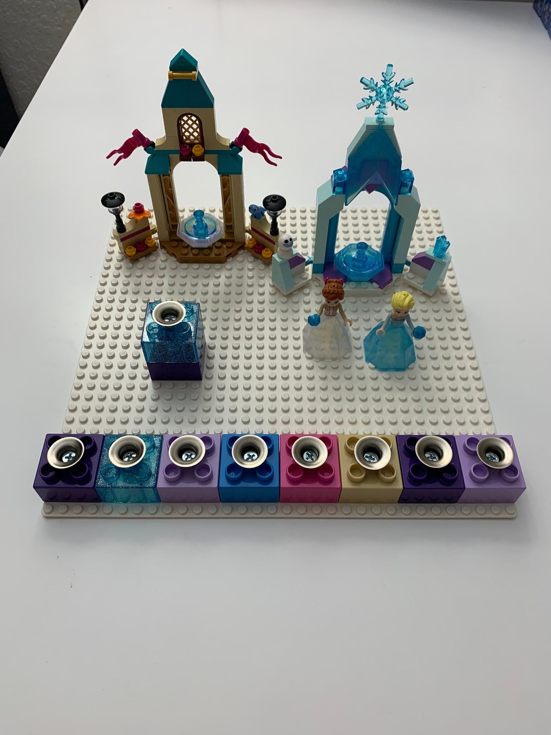 Lego Menorah Chanukah Disney Frozen II Elsa Anna Castles purple - Etsy