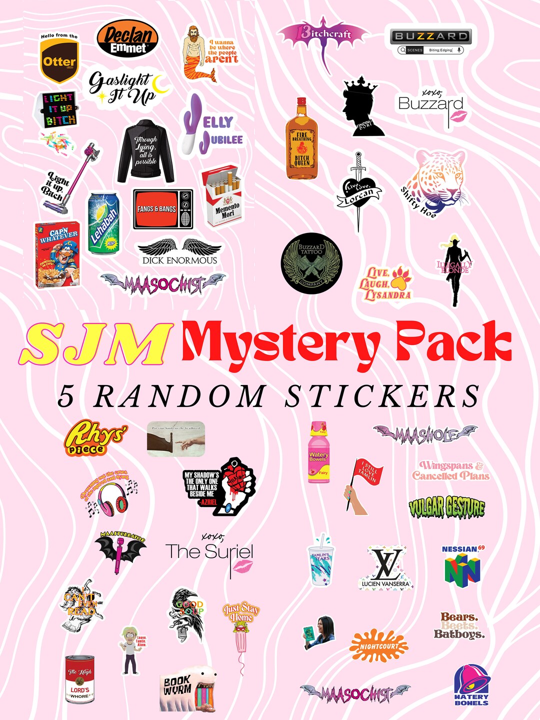 5 Piece Mystery SJM Parody Kindle Sticker Pack - Etsy