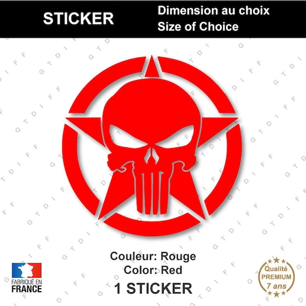 Red Star Punisher Decal - Etsy