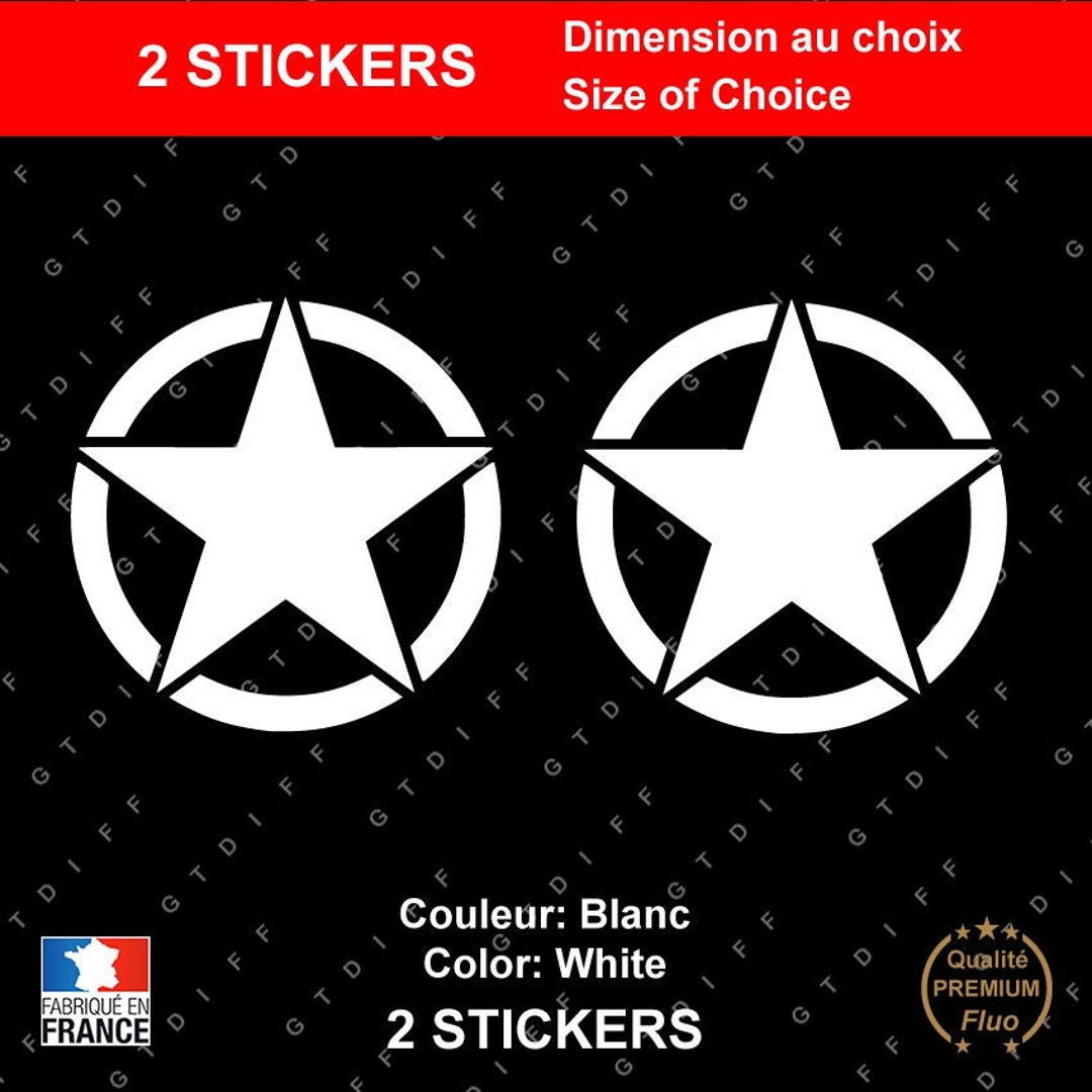 US WHITE STAR Stickers 2 Motorcycle Stickers Star Adhesive Biker Helmet ...