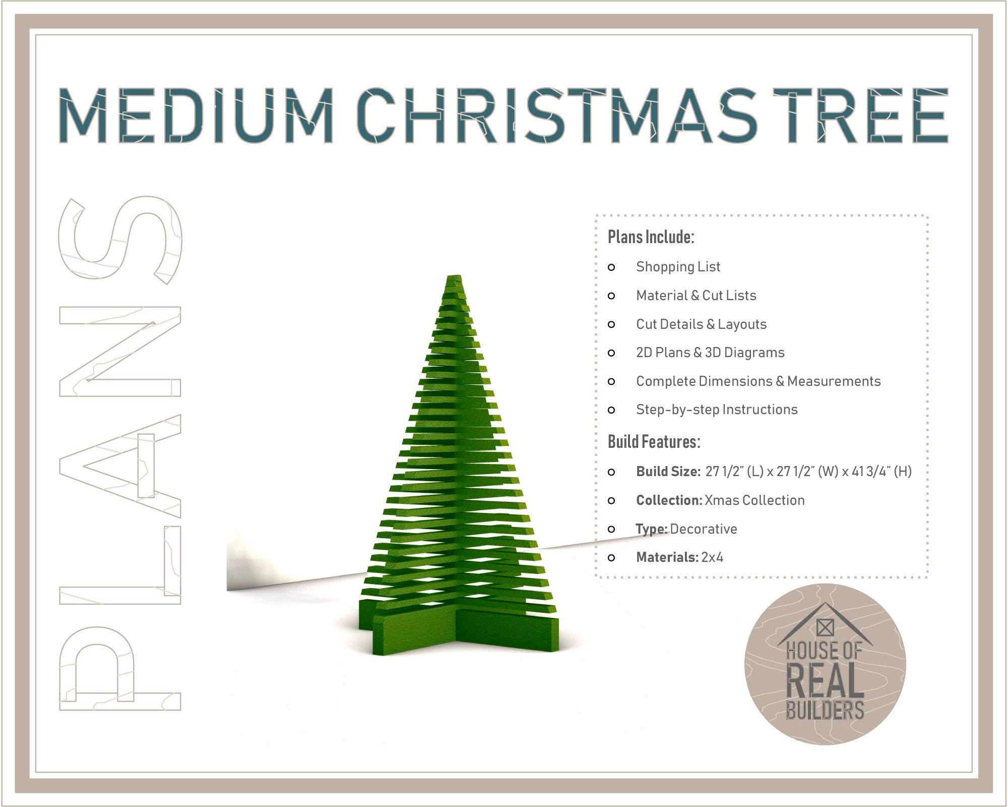 Minimal Christmas Tree DIY Plans, Woodworking Build Plans, Spiral ...