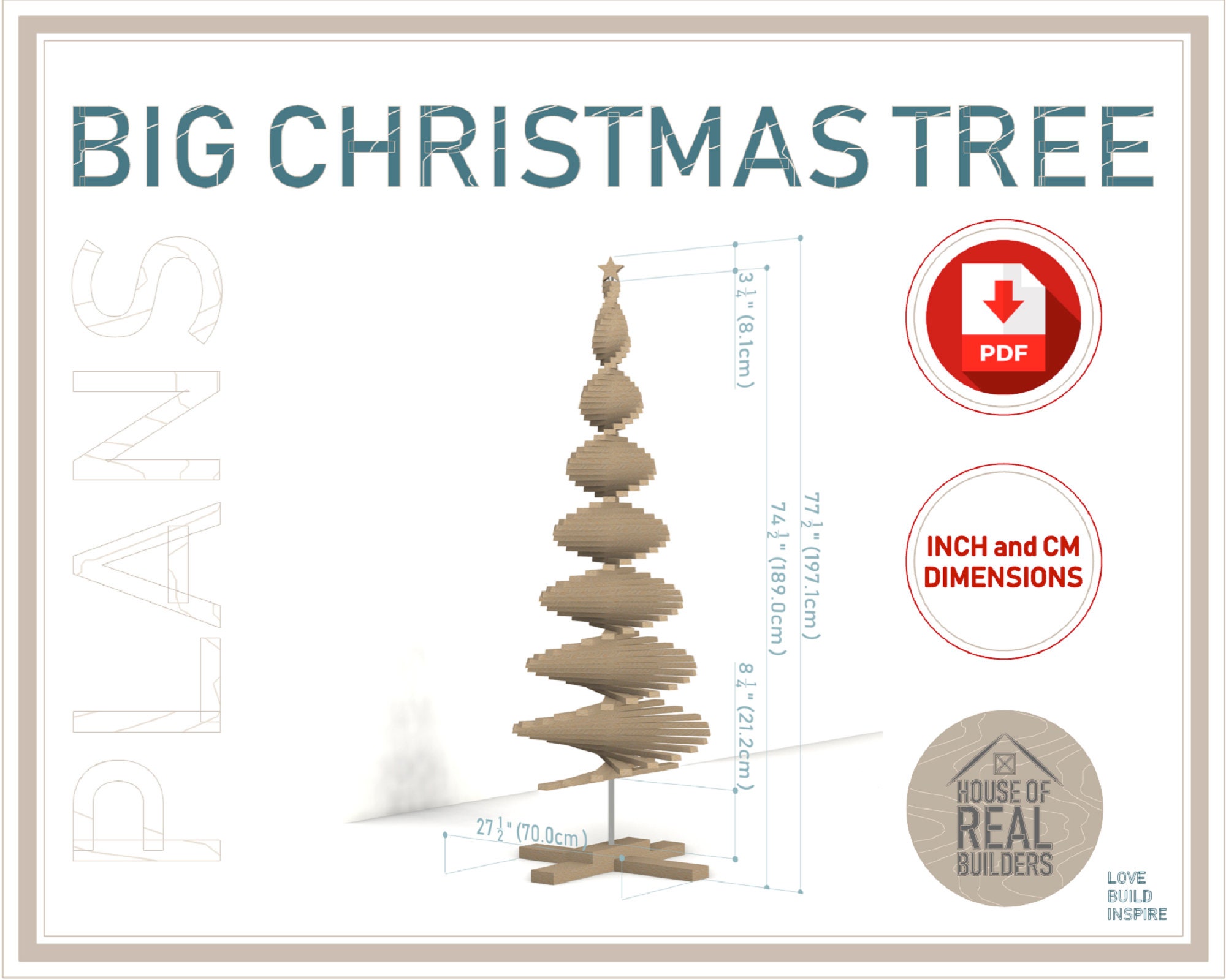 Big 2x4 Spiral Christmas Tree Plans, Wooden Spiral Tree, Woodworking ...