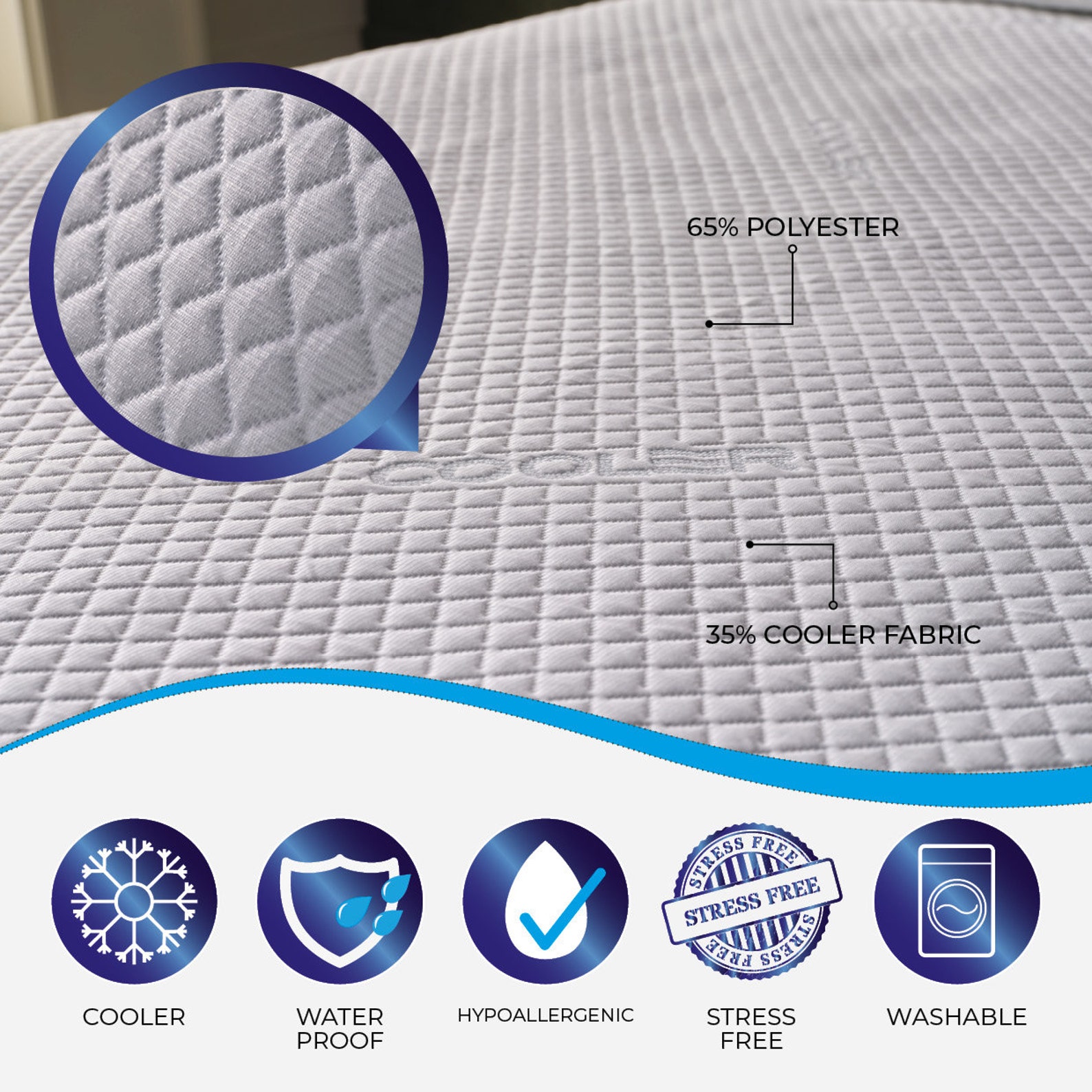 Cooling Mattress Protector Queen for Hot Sleepers, Waterproof Vinyl ...