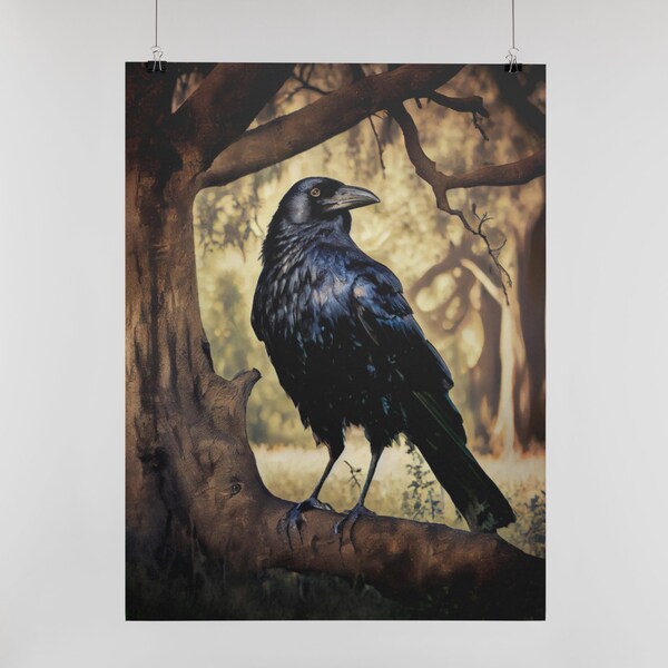 Crow in Tree - Etsy