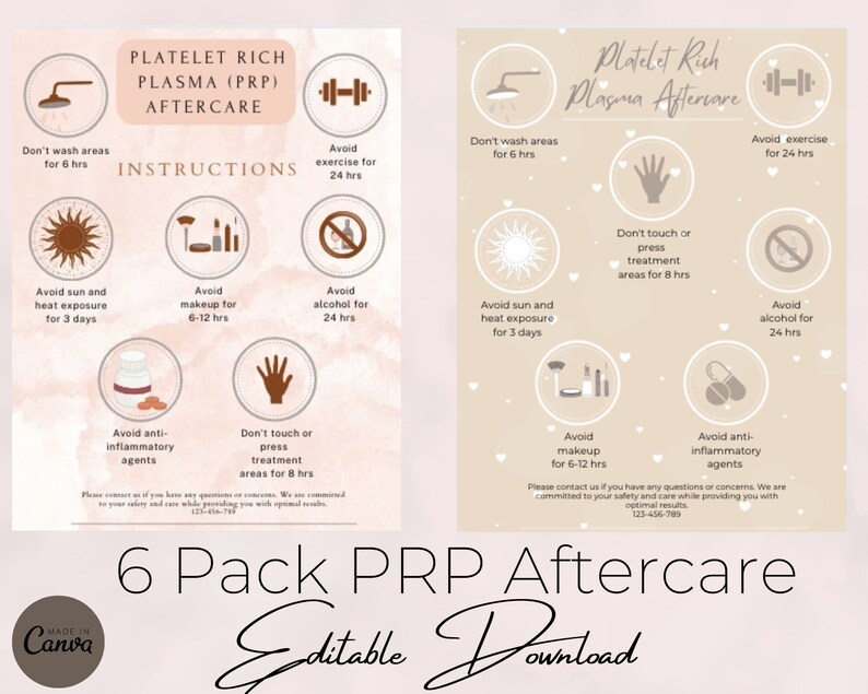 PRP Aftercare Instructions, Platelet Rich Plasma Aftercare, PRP Post Treatment Care, Recovery ...