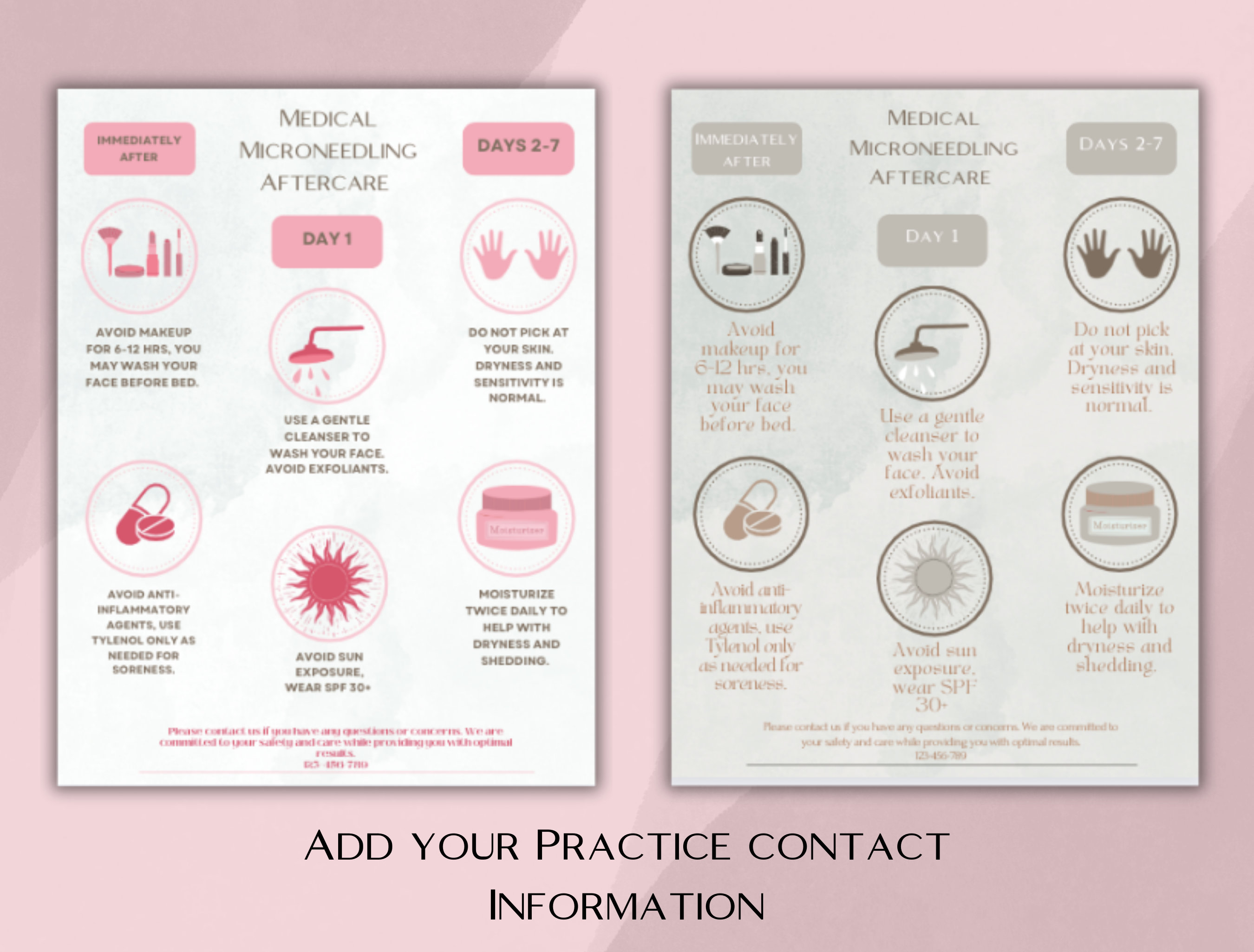 Microneedling Aftercare Handout, Post-microneedling Care, Patient Guide ...