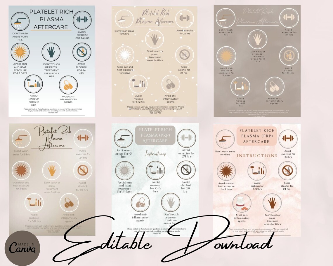 PRP Aftercare Instructions, Platelet Rich Plasma Aftercare, PRP Post ...