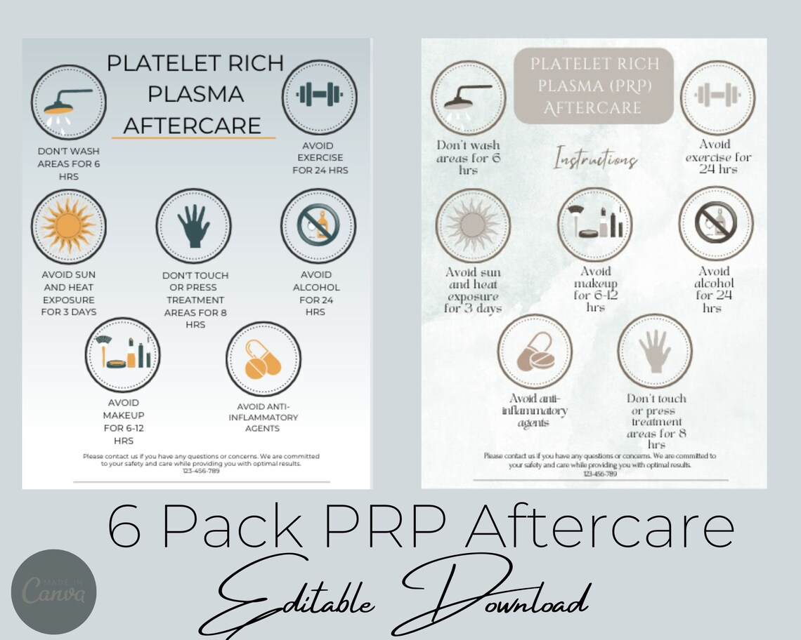 PRP Aftercare Instructions, Platelet Rich Plasma Aftercare, PRP Post ...