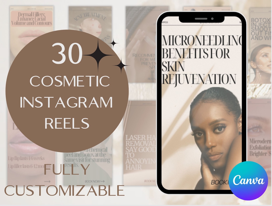 Cosmetic Instagram Reel Covers, Dermatology IG Posts, Reels for Medical ...