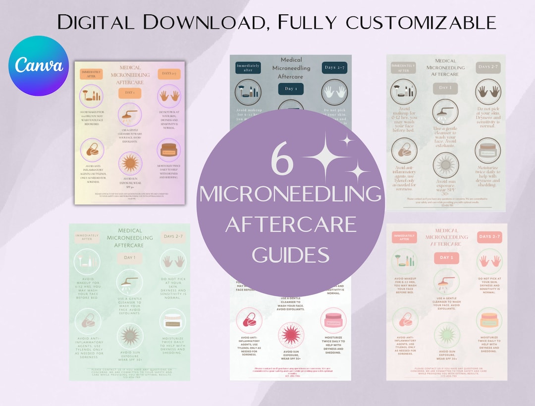 Microneedling Aftercare Handout, Post-microneedling Care, Patient Guide ...