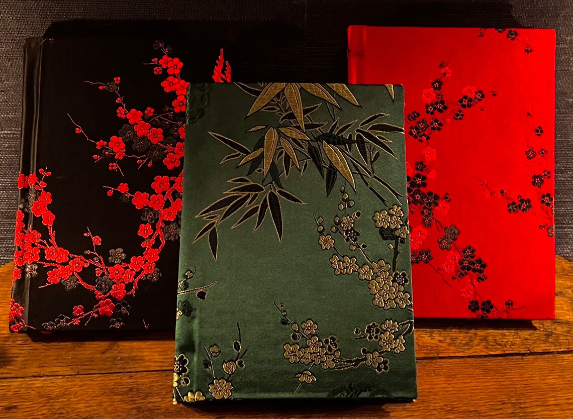 Custom Books Bound in Silk Brocade - Etsy