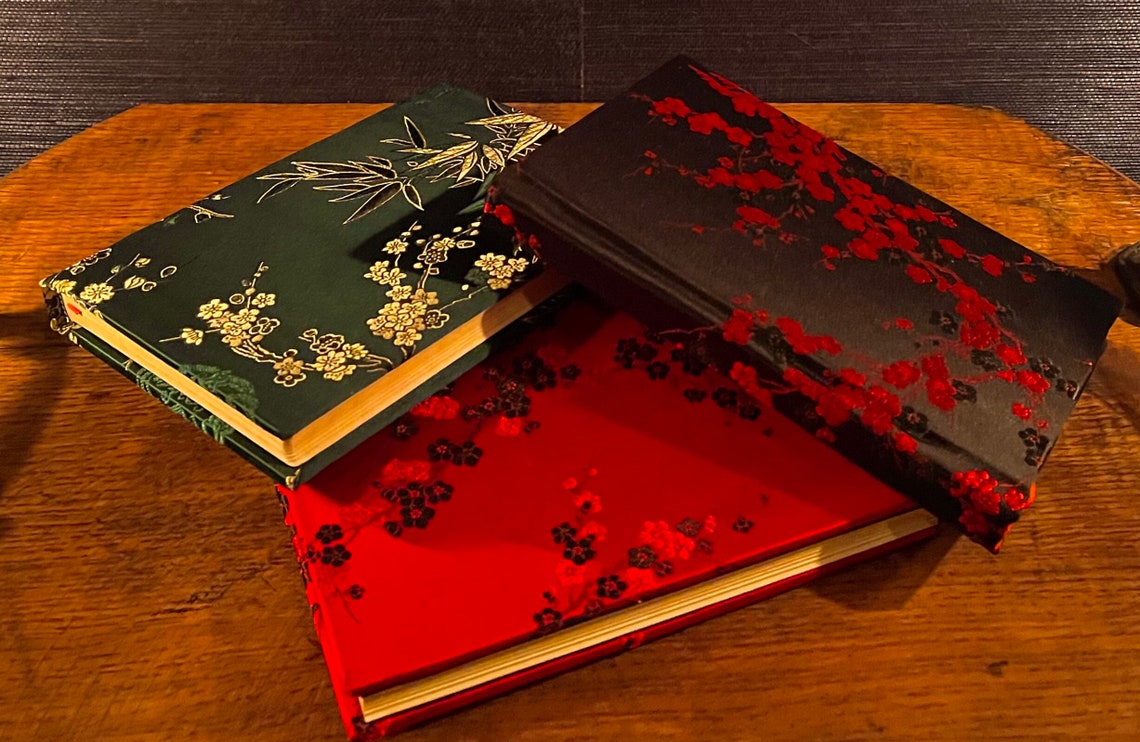 Custom Books Bound in Silk Brocade - Etsy