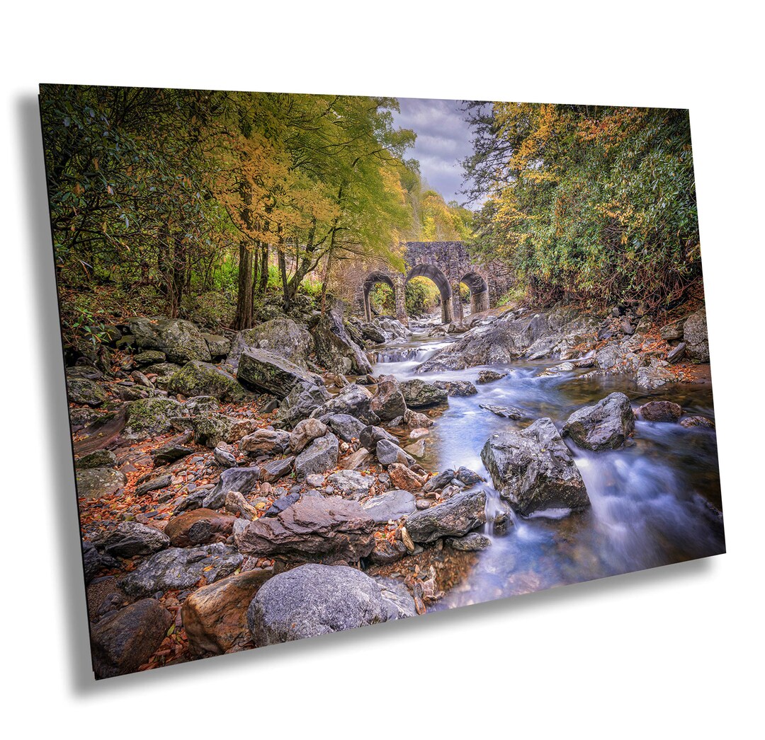 Triple Arch Bridge Landscape Print, Autumn Nature Photography, Western ...