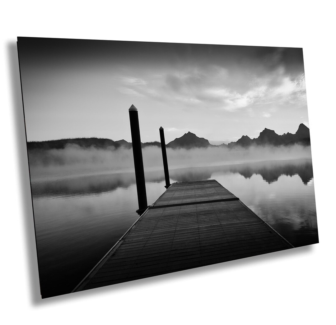 Apgar Village Pier Lake Mcdonald Black and White Photography-print ...