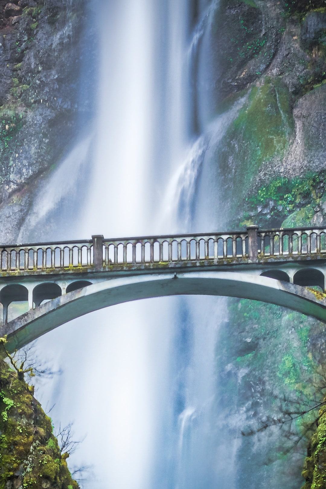 Benson Bridge Multnomah Waterfalls Wall Art Photography-canvas, Acrylic ...