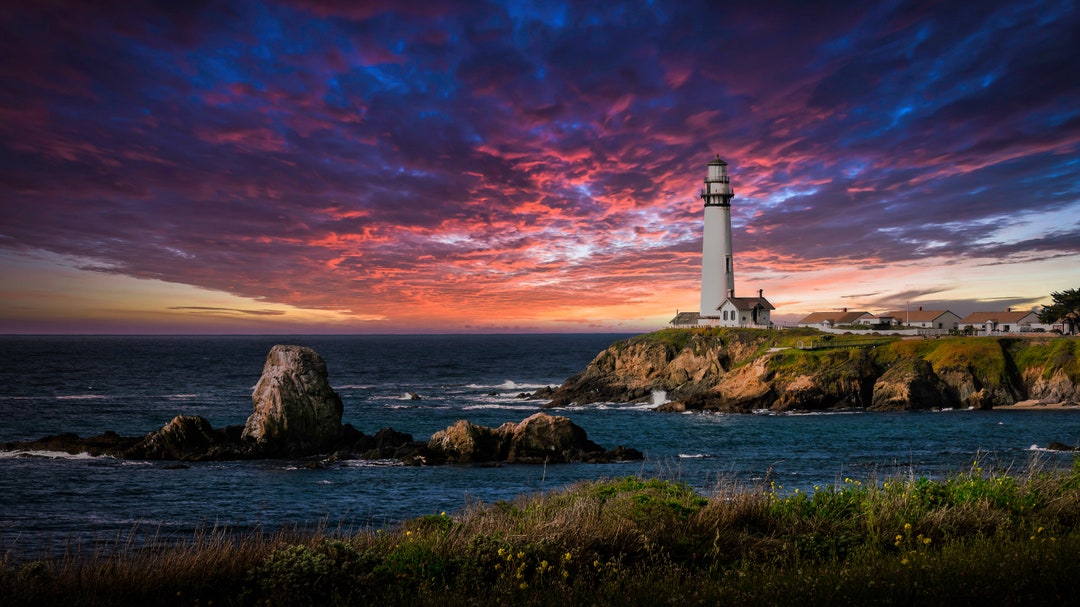 Lighthouse Fine Art Canvas Photography Print. Pigeon Point Coastal Wall ...