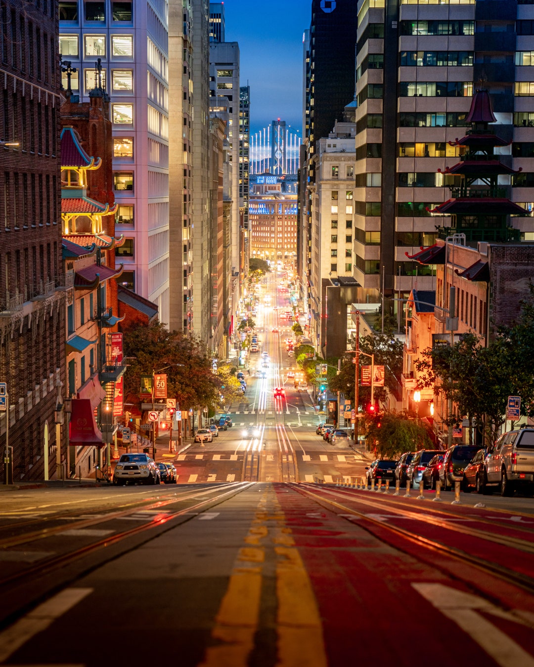 California Street San Francisco City View, Skyline Canvas Prints. Wall ...