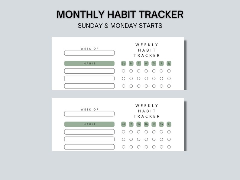 Weekly Habit Tracker | Instant Download | Printable | Letter Size ...