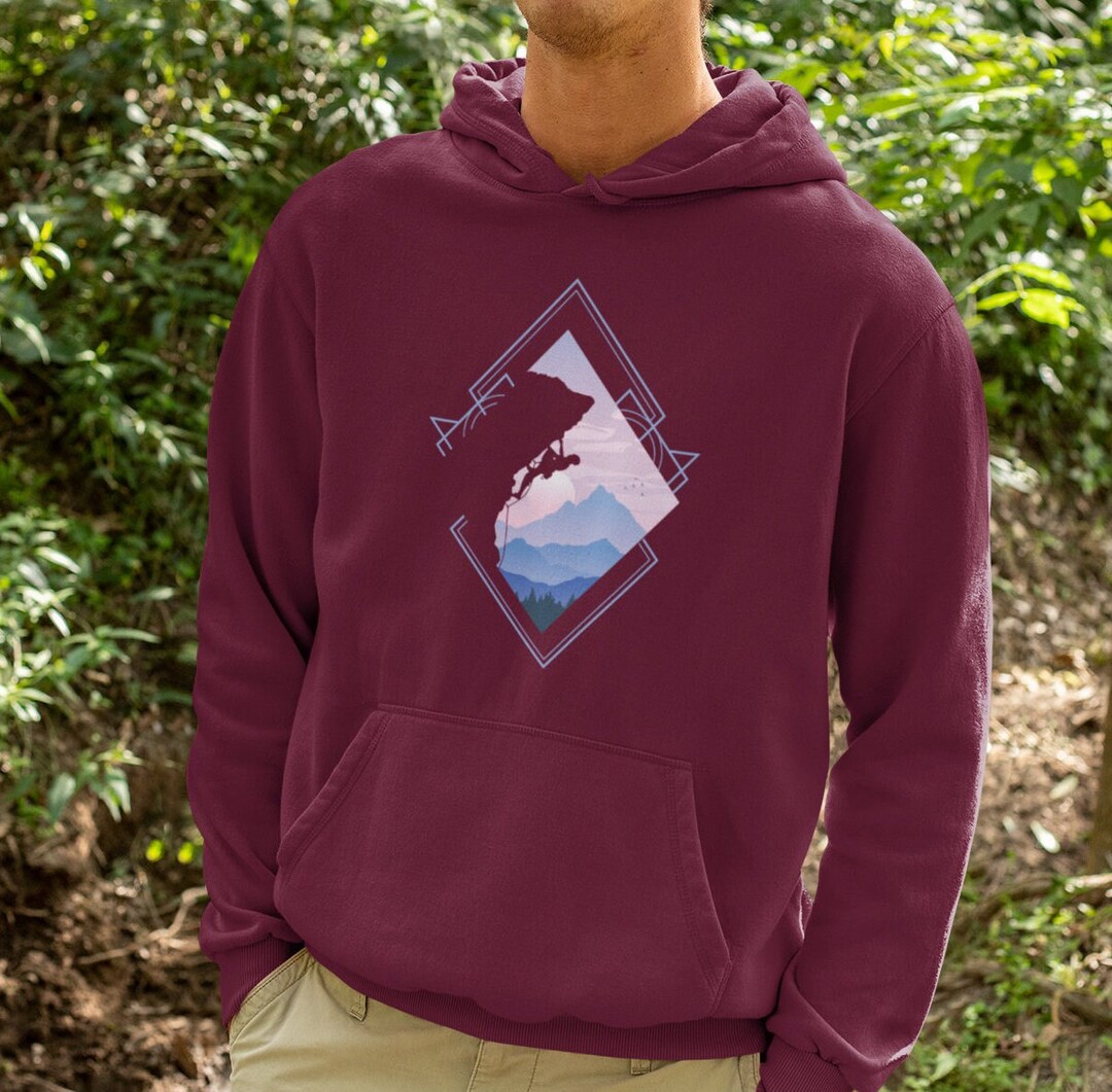 Sport Climbing Hoodie, Climber Gift, Rock Climbing Sweatshirt, Mountain ...