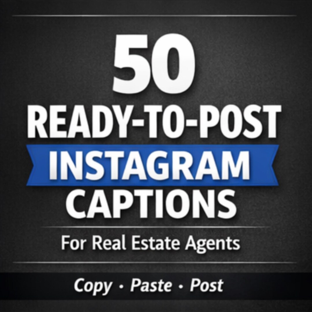 Instagram Captions for Real Estate Agents – 50 Ready-to-post Digital ...