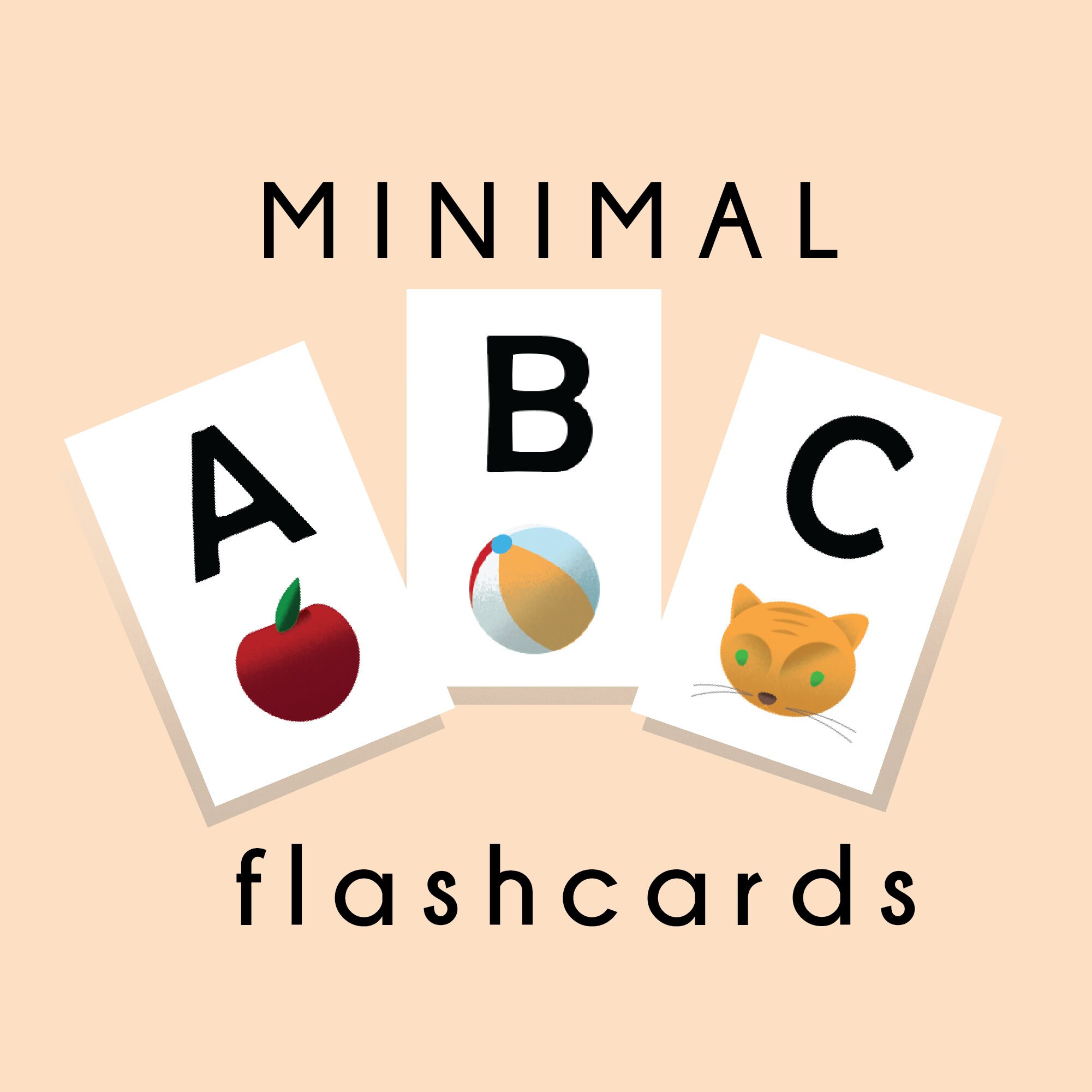 ABC Printable Flashcards Cute Minimal - Etsy