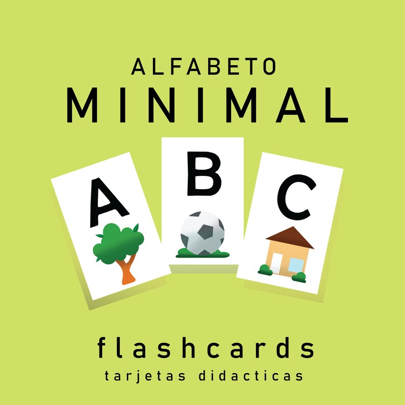 Spanish ABC Flashcards Printable Minimal Cute - Etsy