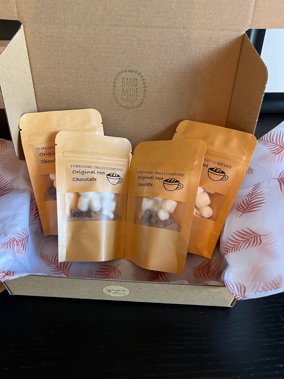 Hot Chocolate Gift Box 4 Homemade Pouches 2 Flavor Choices - Etsy