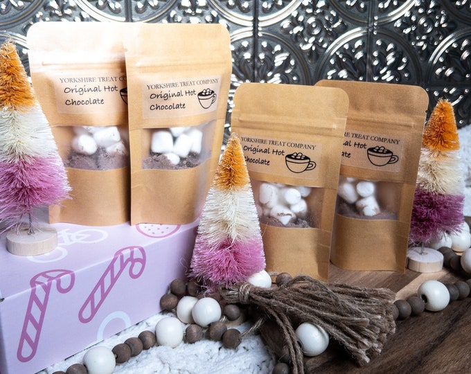 Hot Chocolate Gift Box - 4 Single Serving Pouches, 2 Flavor Choices ...