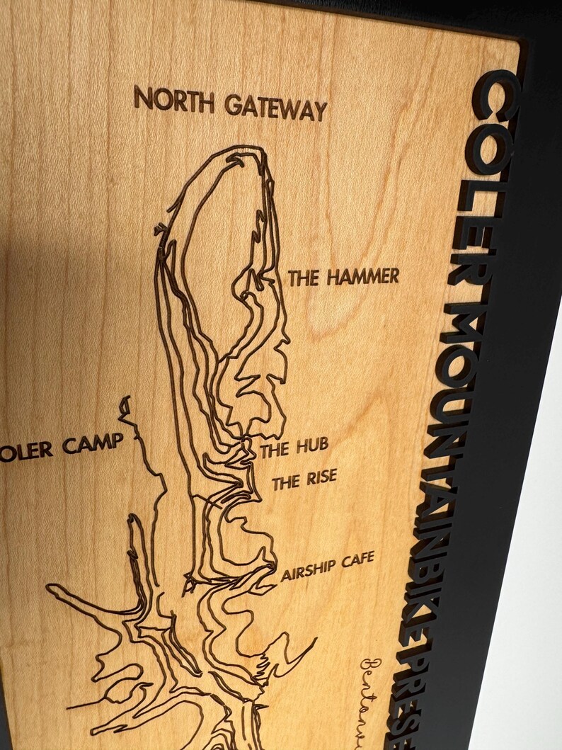 Coler Mountain Bike Preserve Map | Laser Engraved Wood Art ...