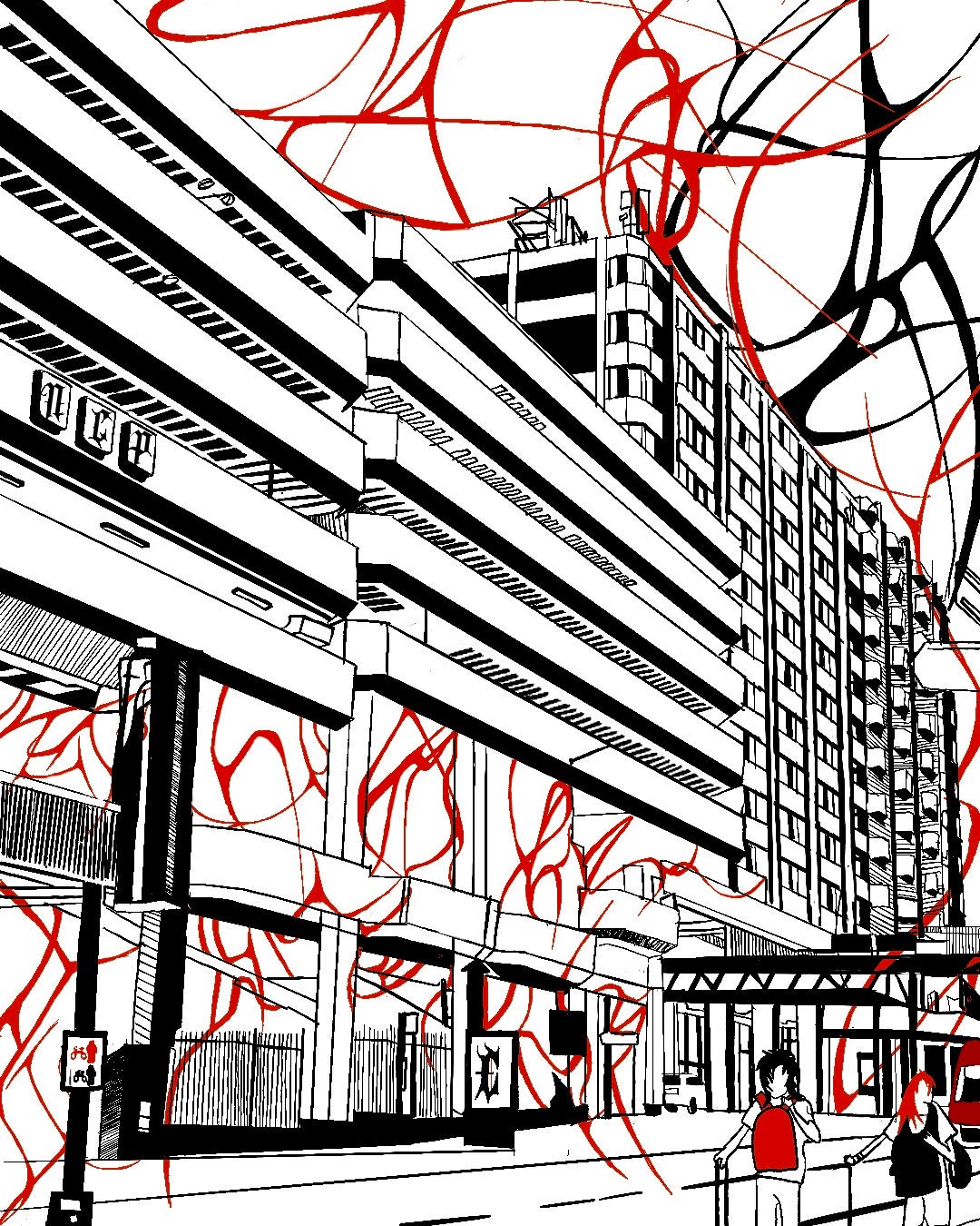 London & Bristol Brutalism Architecture Tattoo Wall Prints A4 A5 - Etsy