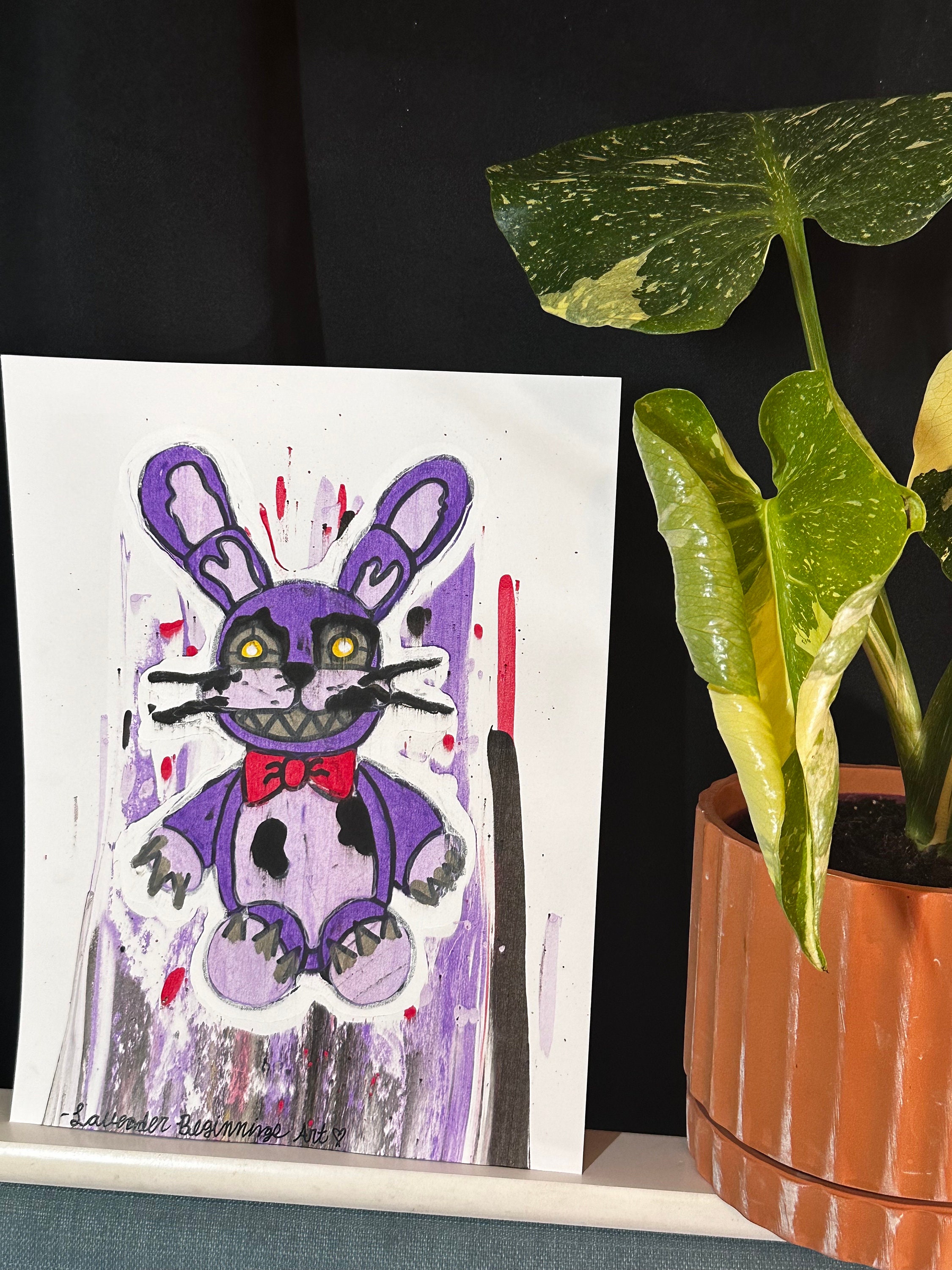 Plushie Nightmare Bonnie|fnaf Art|scrape Art - Etsy
