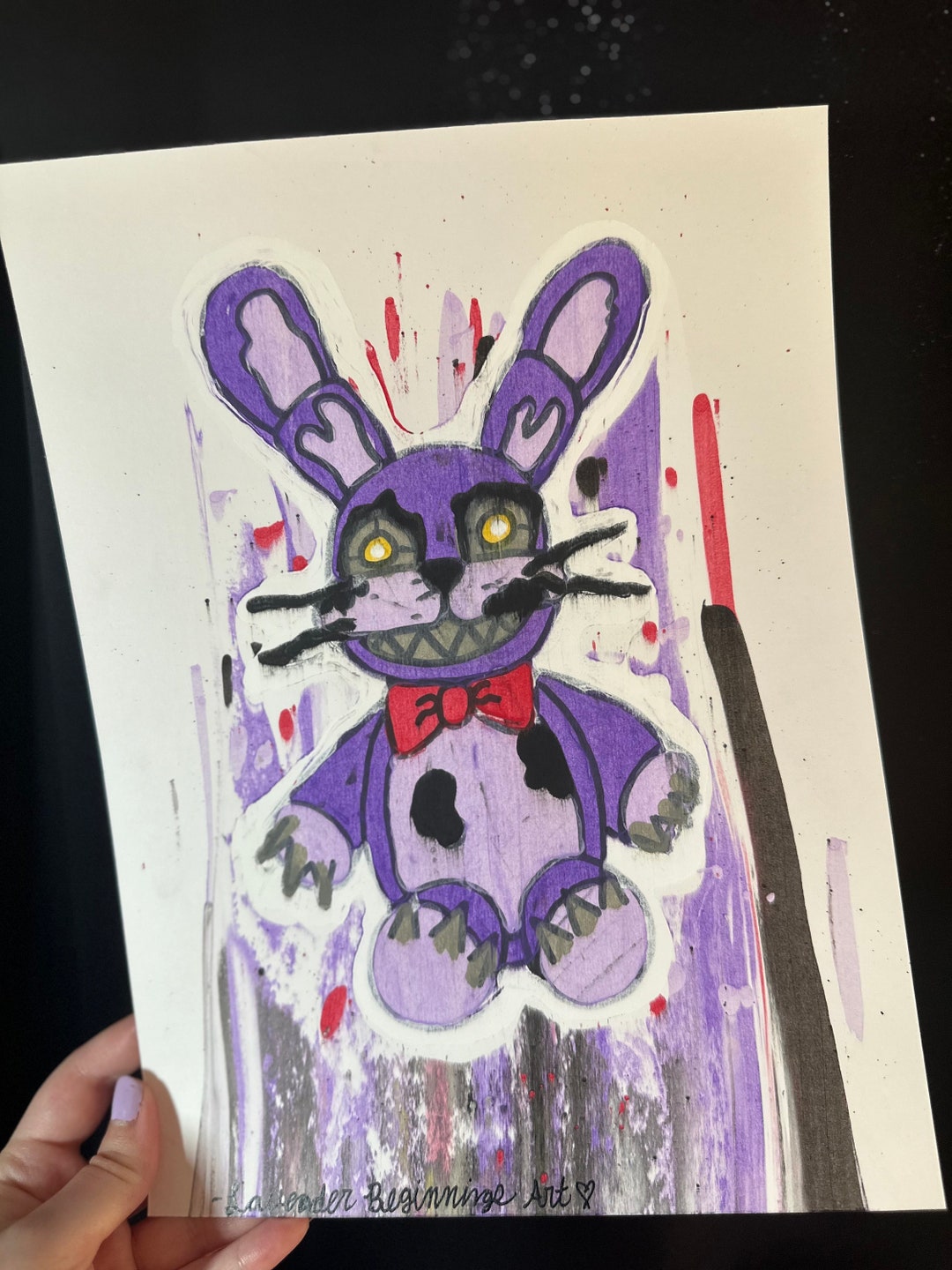 Plushie Nightmare Bonnie|fnaf Art|scrape Art - Etsy