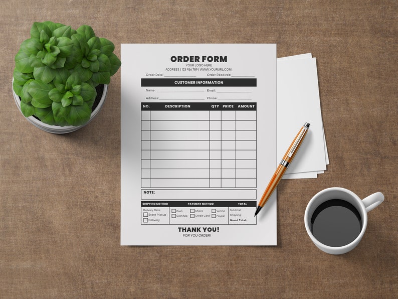 Printable Order Form Template Fully Editable on CANVA FREE Small ...