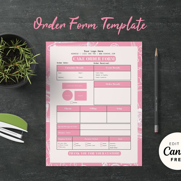 Bakery Order Form - Etsy