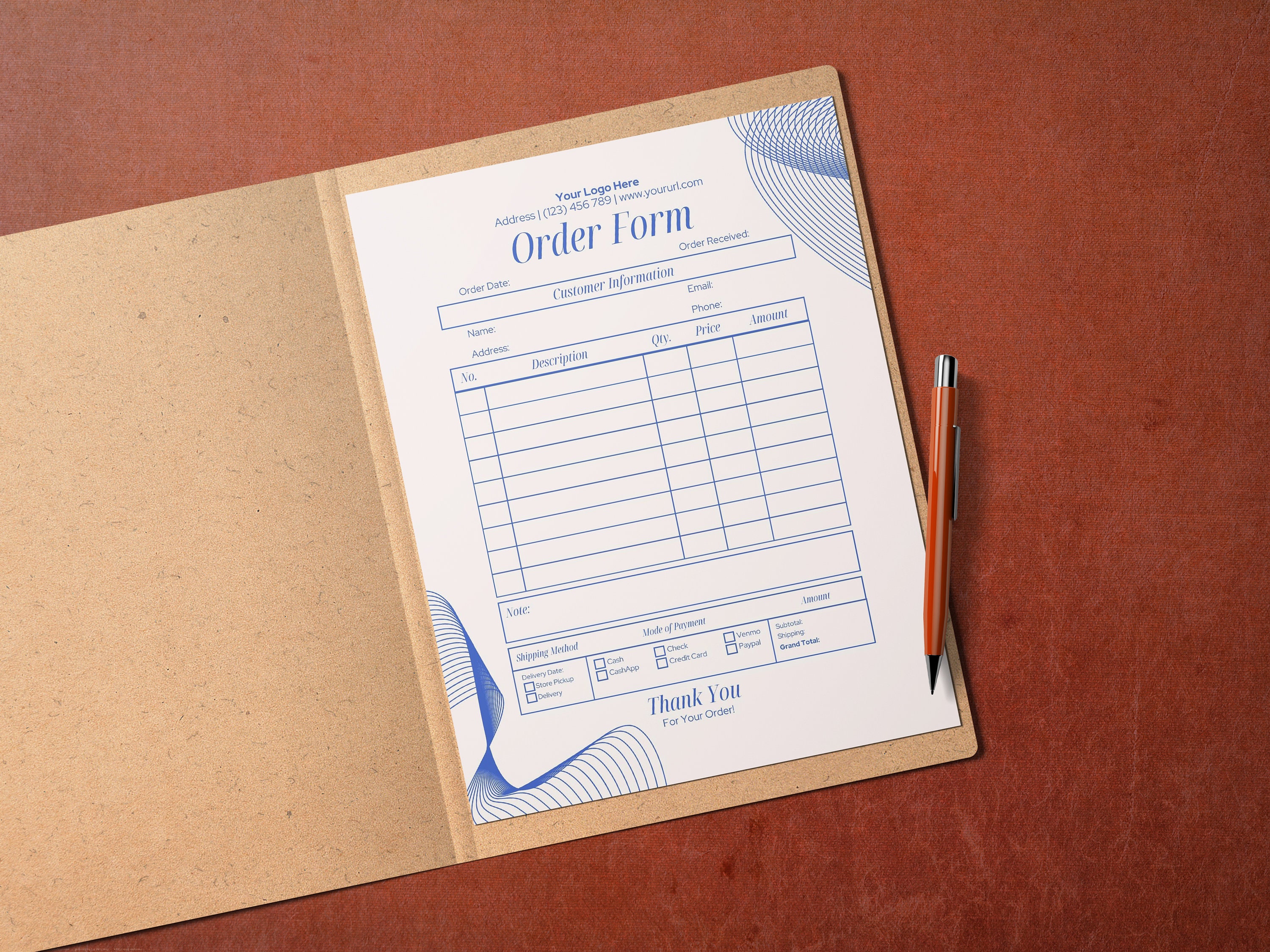 Modern Printable Order Form Template Fully Editable on CANVA FREE Small ...