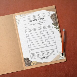 Vintage Order Form Template Printable Fully Editable on - Etsy