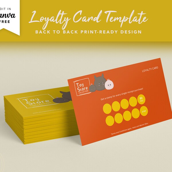Canva Loyalty Card Template - Etsy