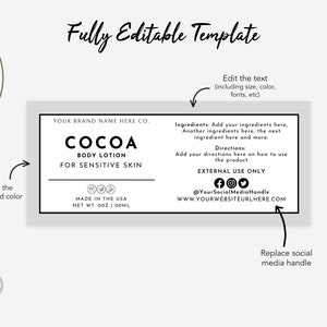 Complete Luxury Skincare Label KIT Beauty Product Label Editable and ...