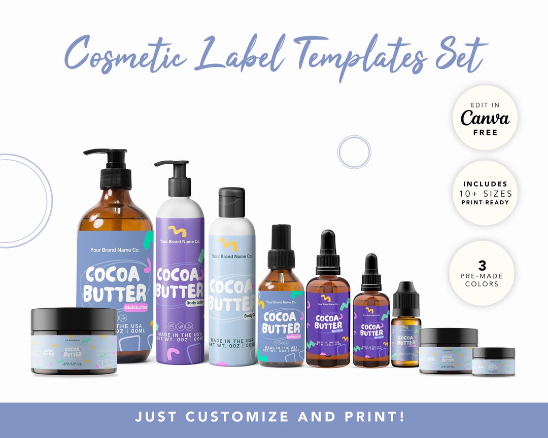 Complete Fun Skincare Label KIT Beauty Product Label Editable and ...