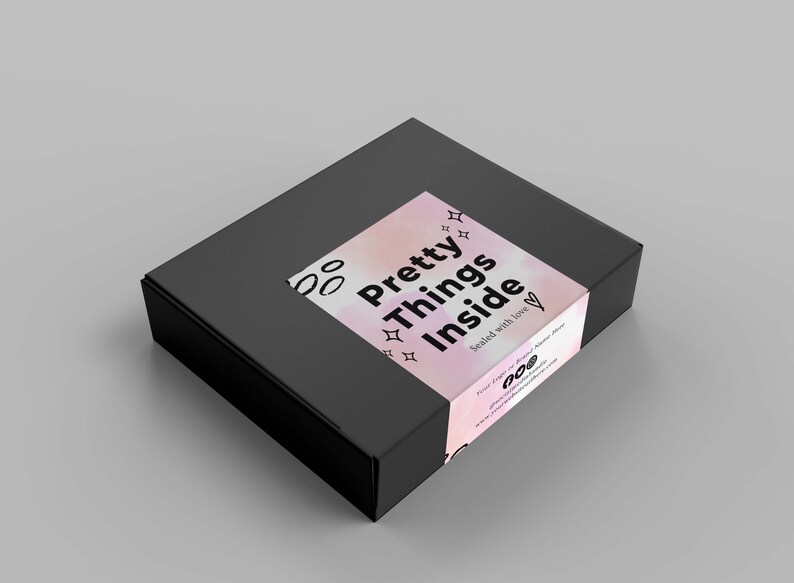 Cute Editable Box Seals Printable Box Label Brand Customisable Packing ...